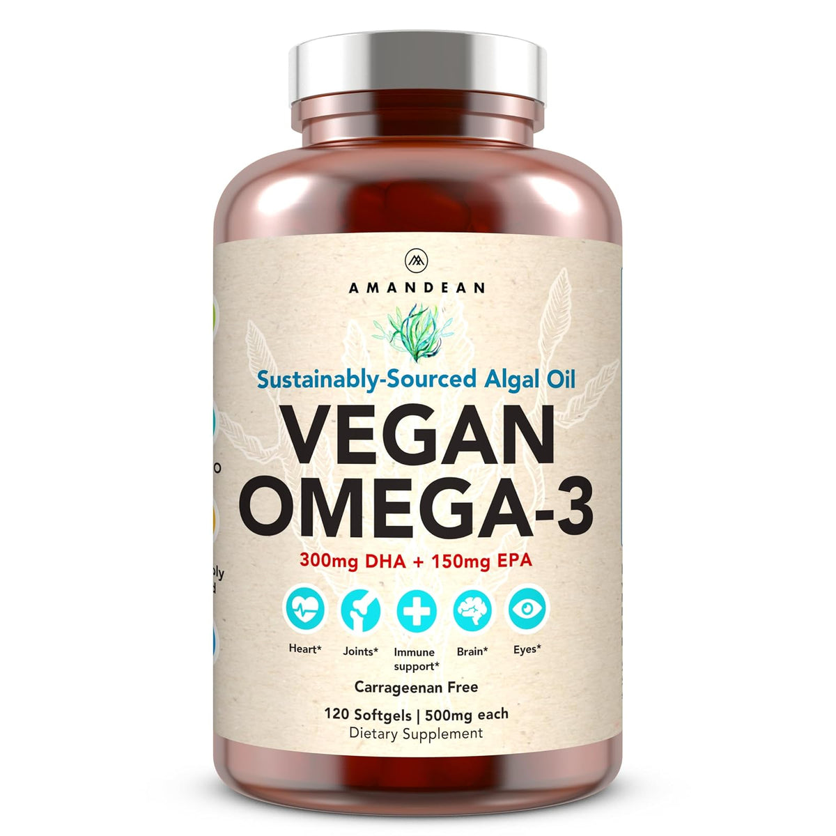 Vegan Omega-3 algal oil softgels