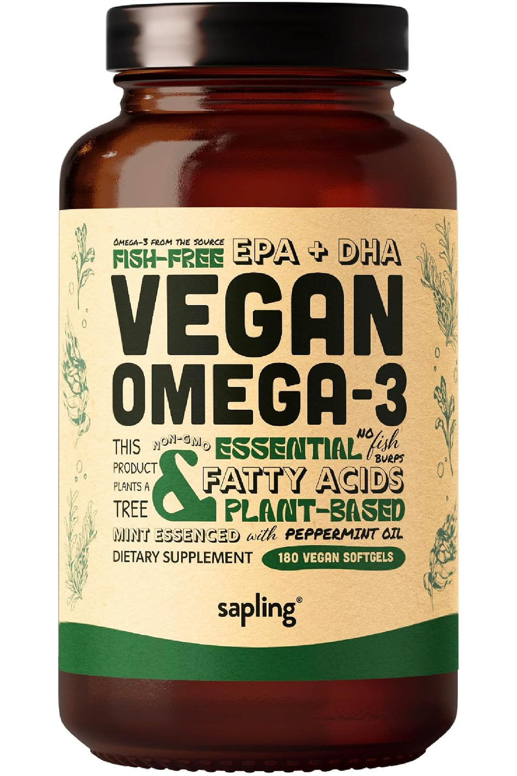 Vegan omega 3 softgels for health
