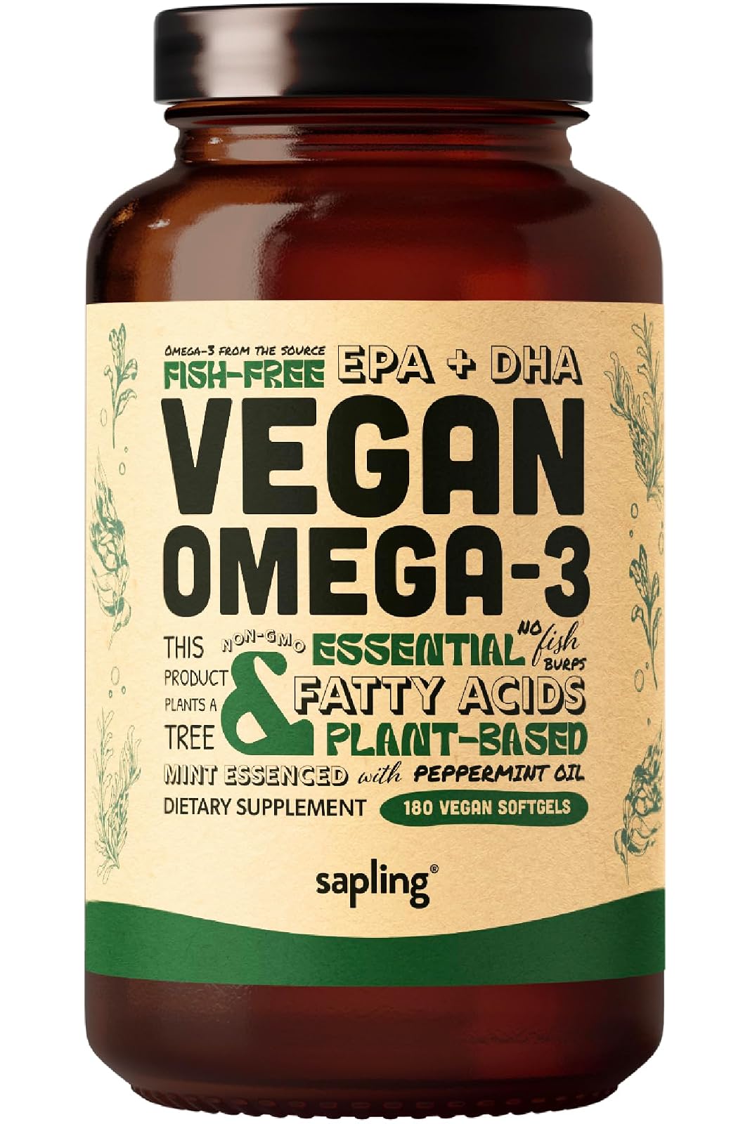Vegan omega 3 softgels for health