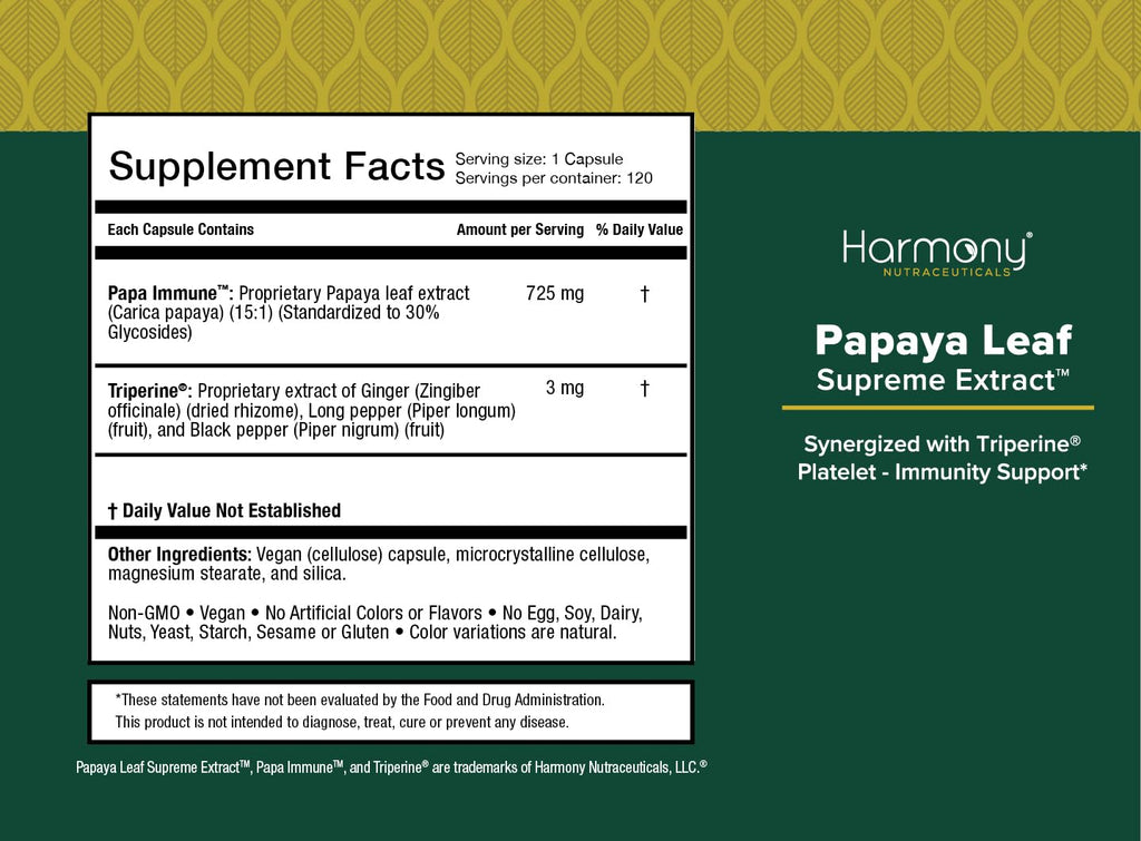vegan papaya leaf extract supplement