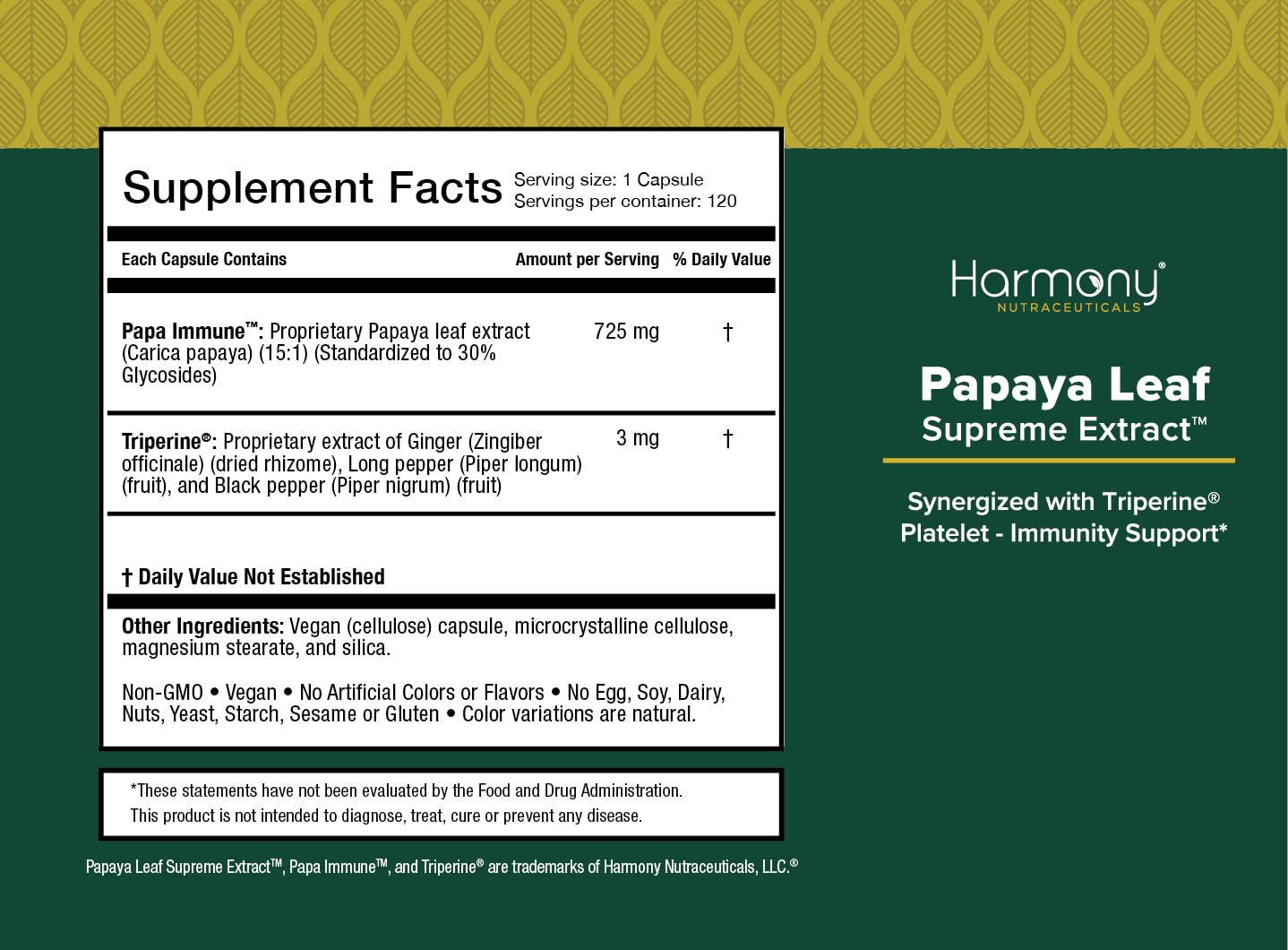 vegan papaya leaf extract supplement