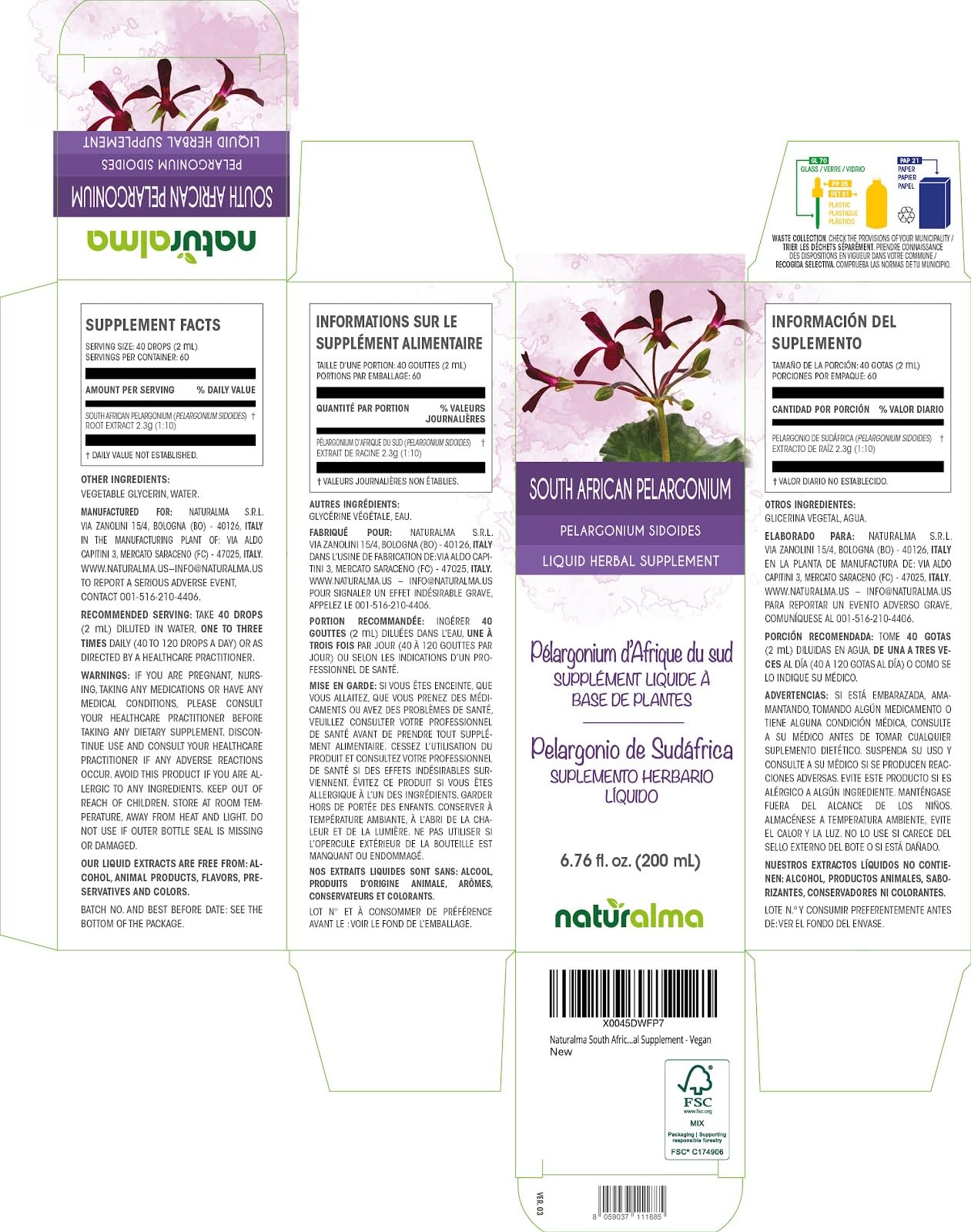 vegan Pelargonium sidoides extract