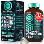 Vegan probiotic capsules for digestion