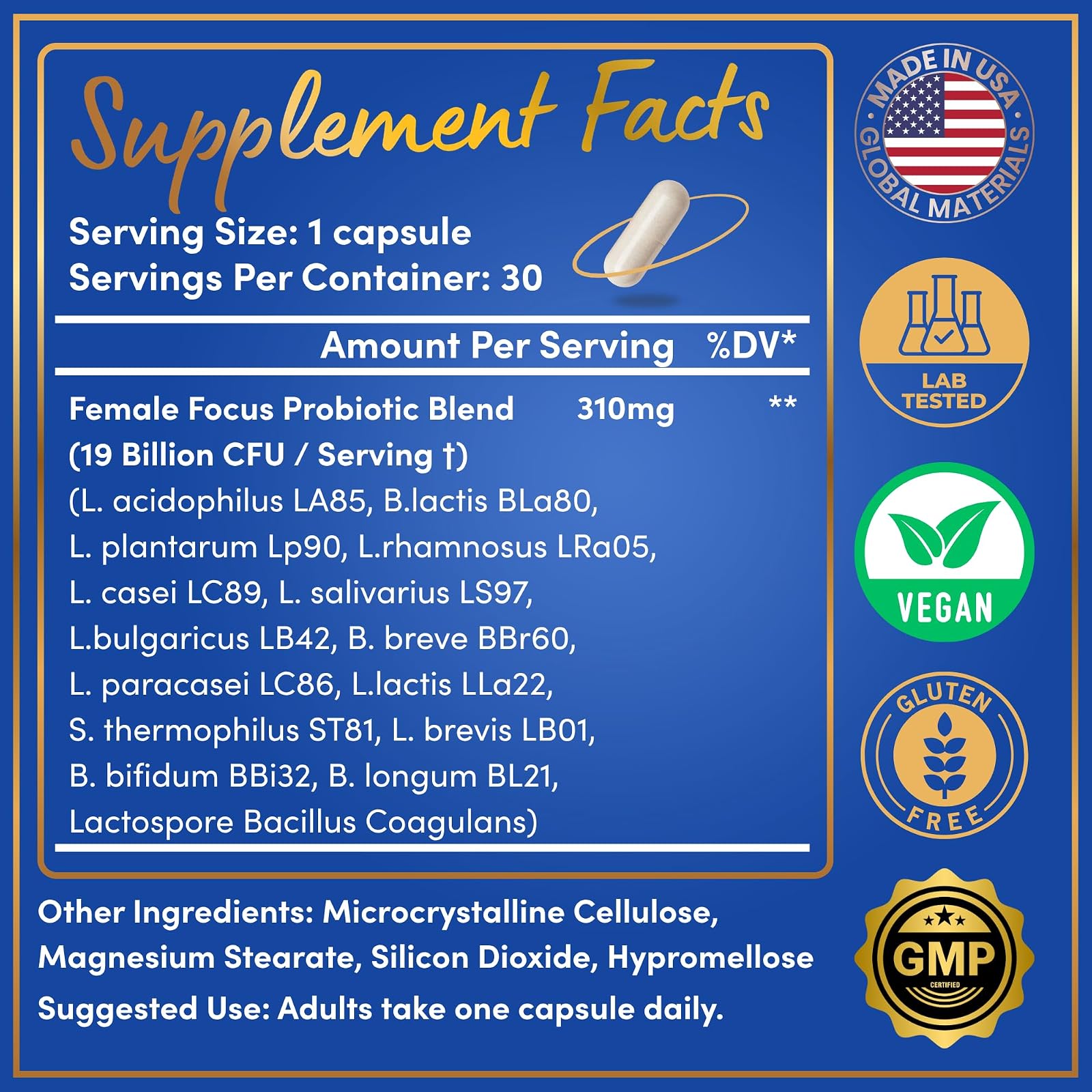 Vegan probiotics for women's wellness
