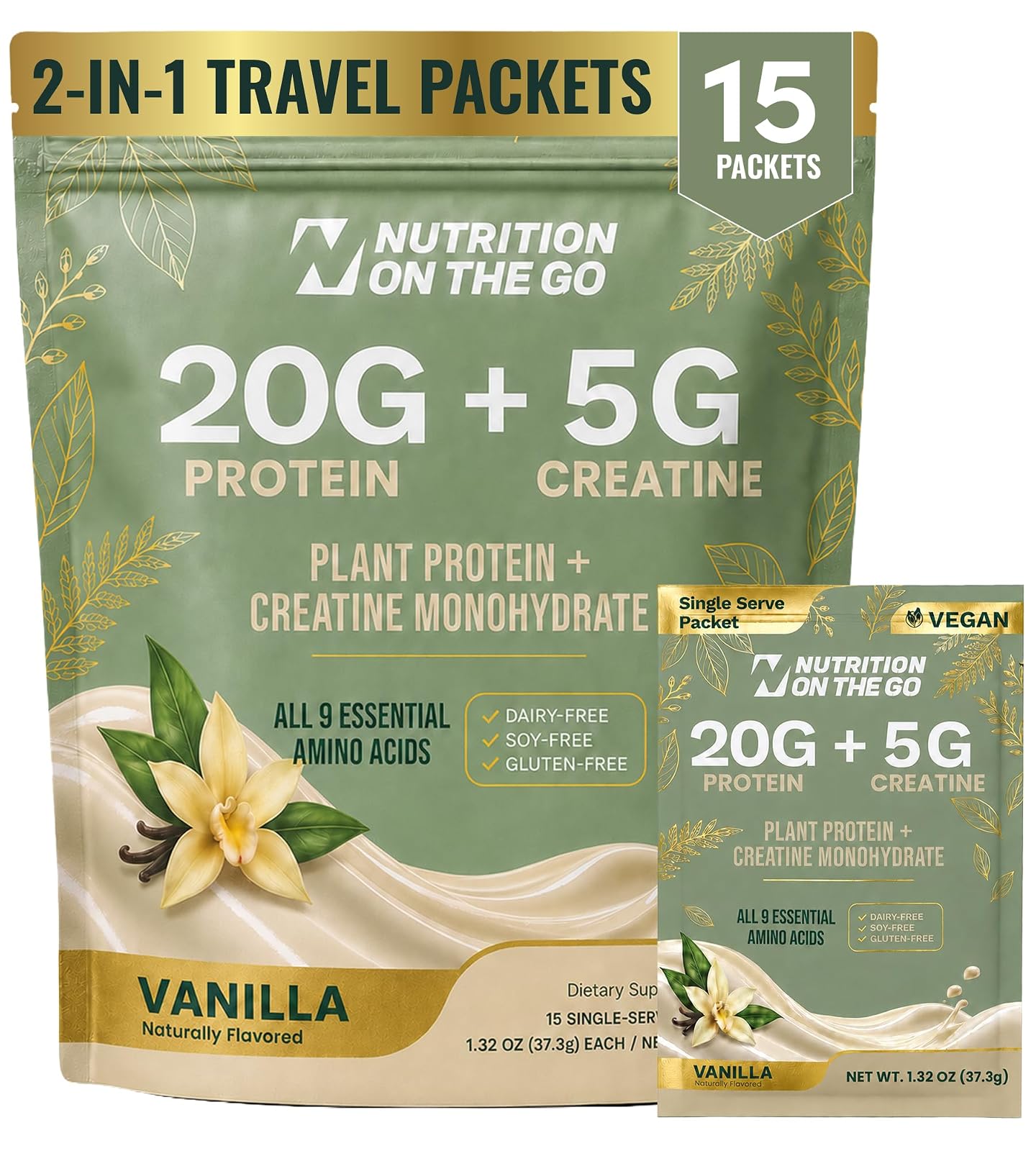 Vegan protein and creatine blend