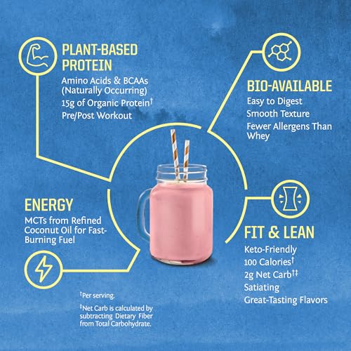 vegan protein powder with berry flavour