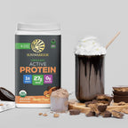 vegan protein powder with chocolate flavour
