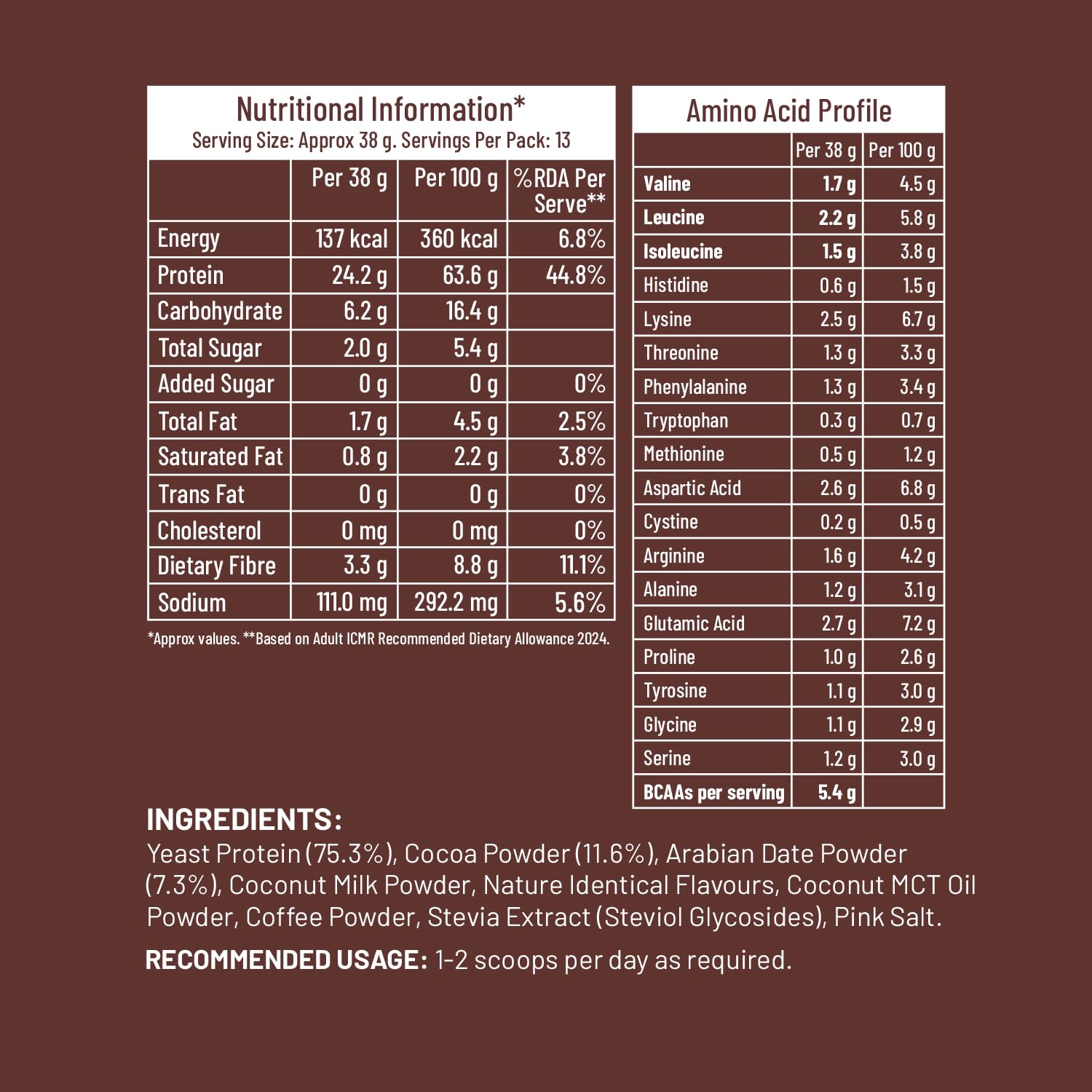 vegan protein powder with rich flavour