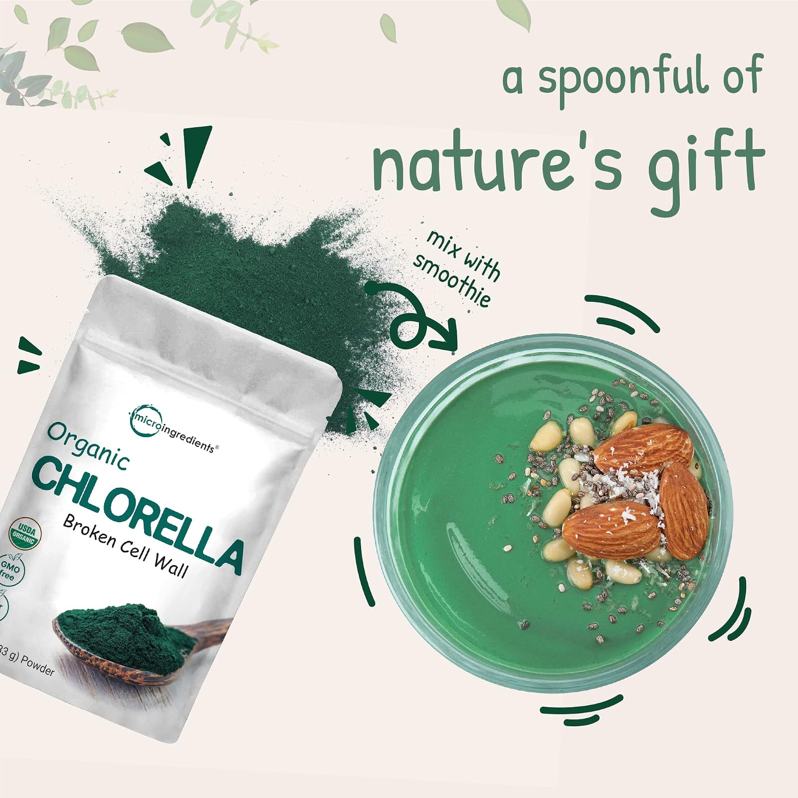 vegan protein source chlorella powder