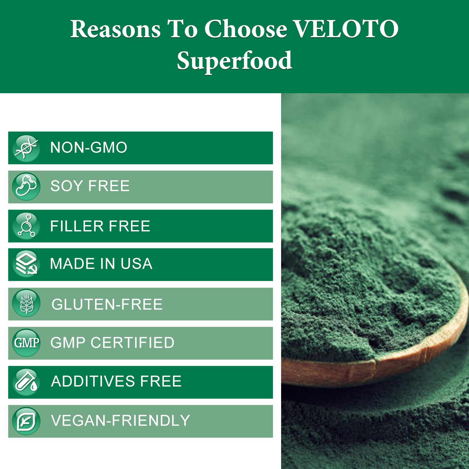 vegan protein source VELOTO spirulina