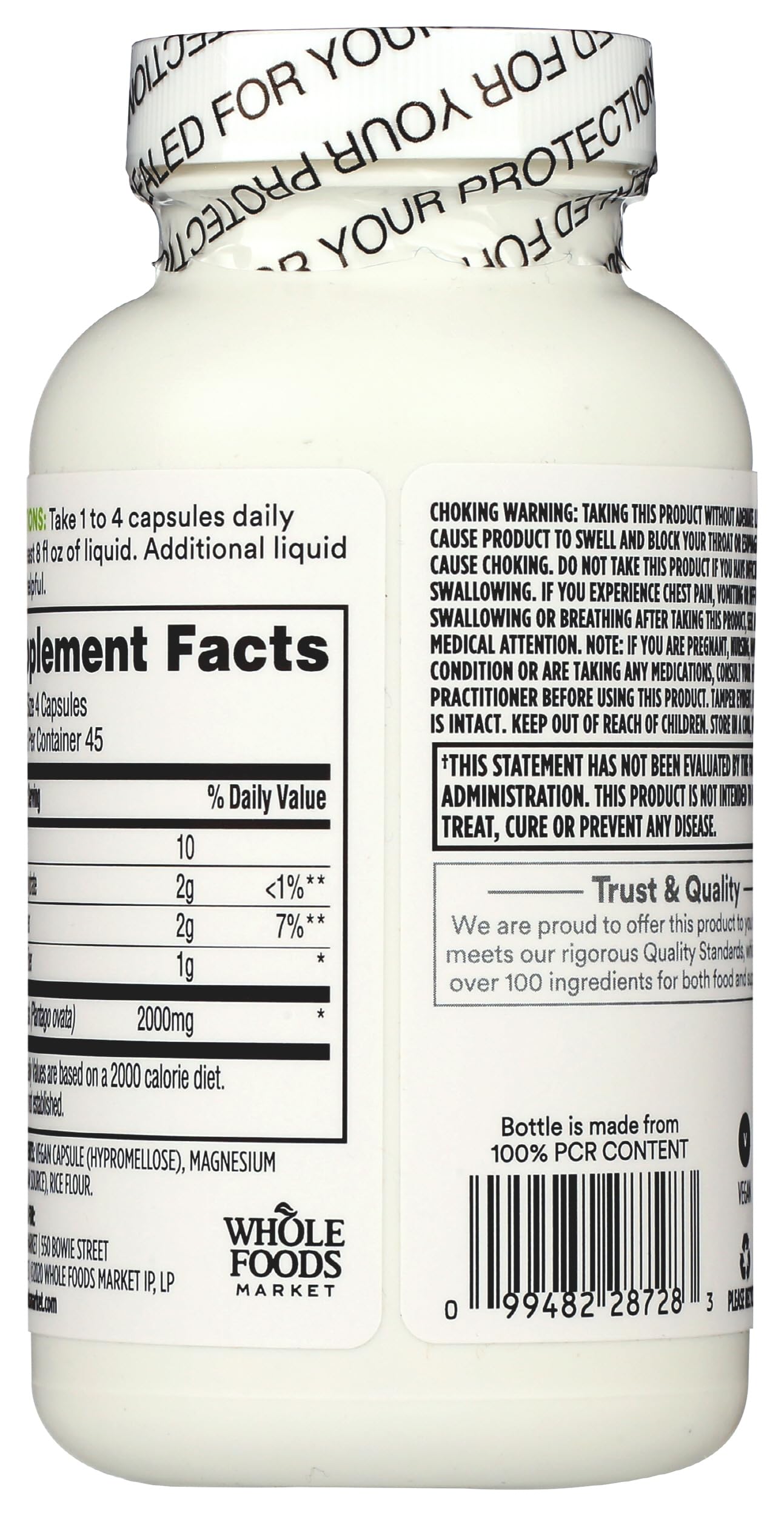 Vegan psyllium husks for gut health