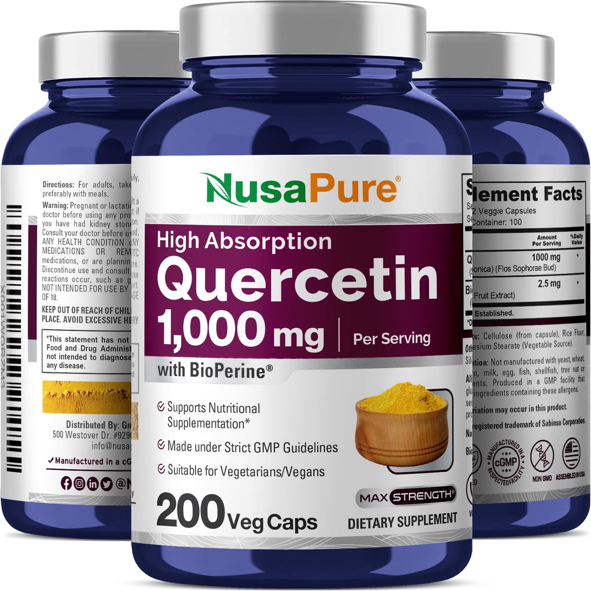 vegan quercetin capsules for health