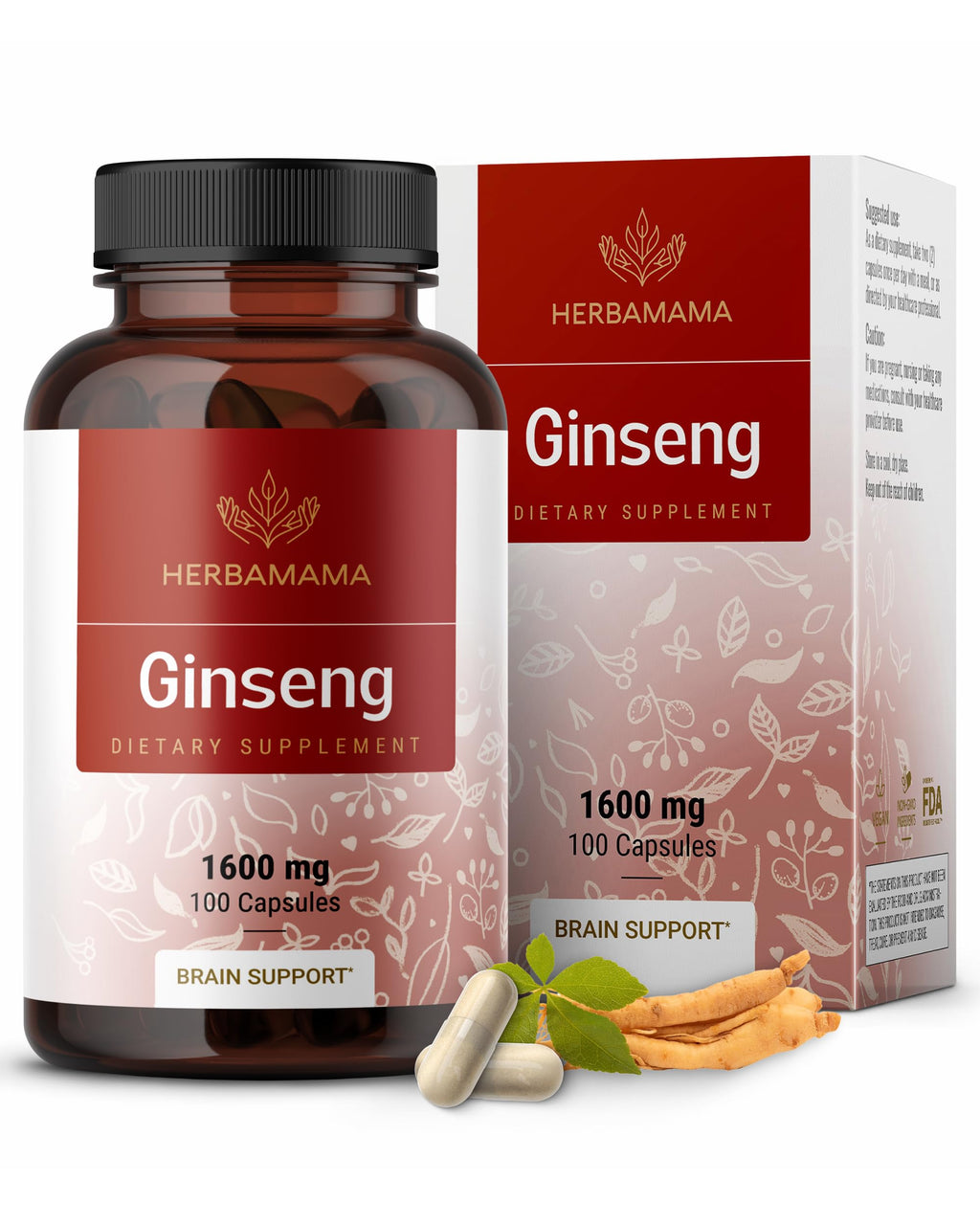 vegan red ginseng capsules for energy