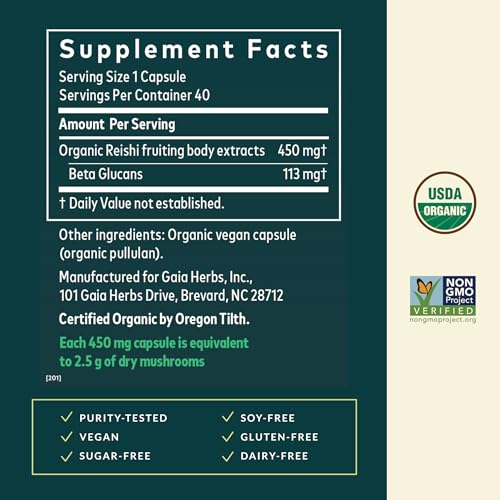 vegan reishi mushroom dietary supplement