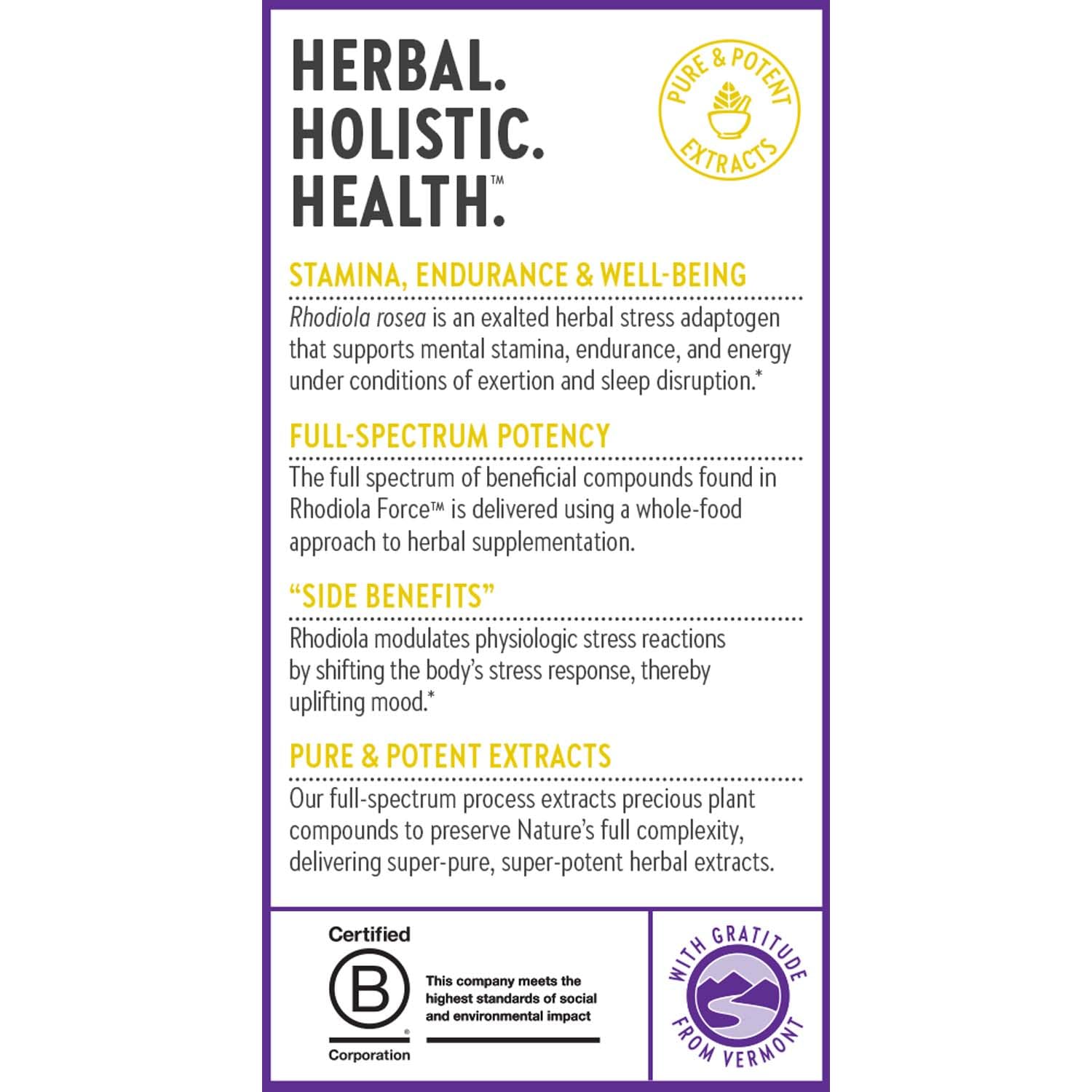 vegan rhodiola capsules for vitality