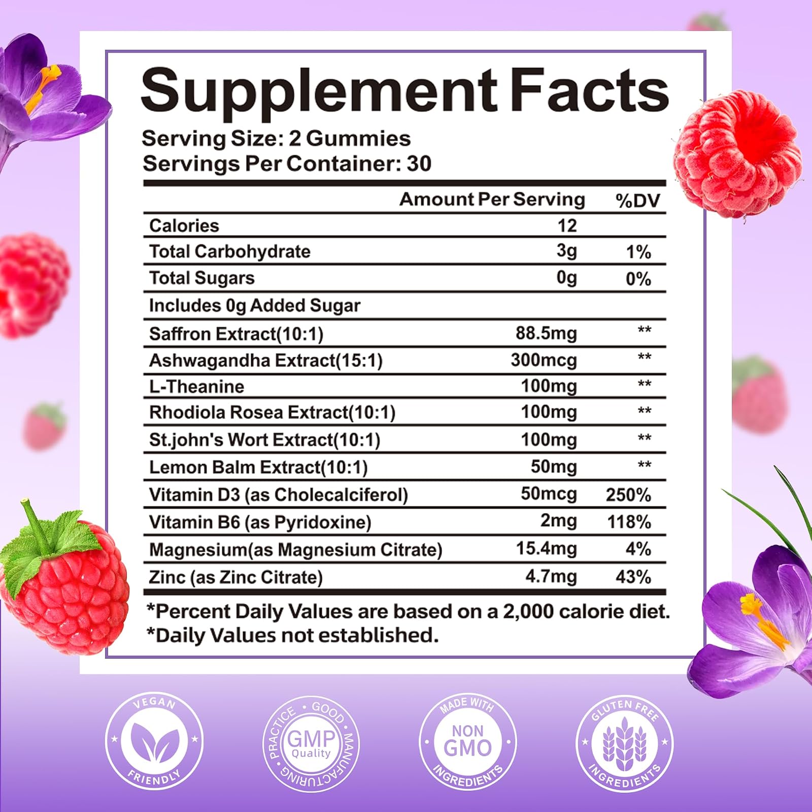 Vegan saffron gummies for daily health