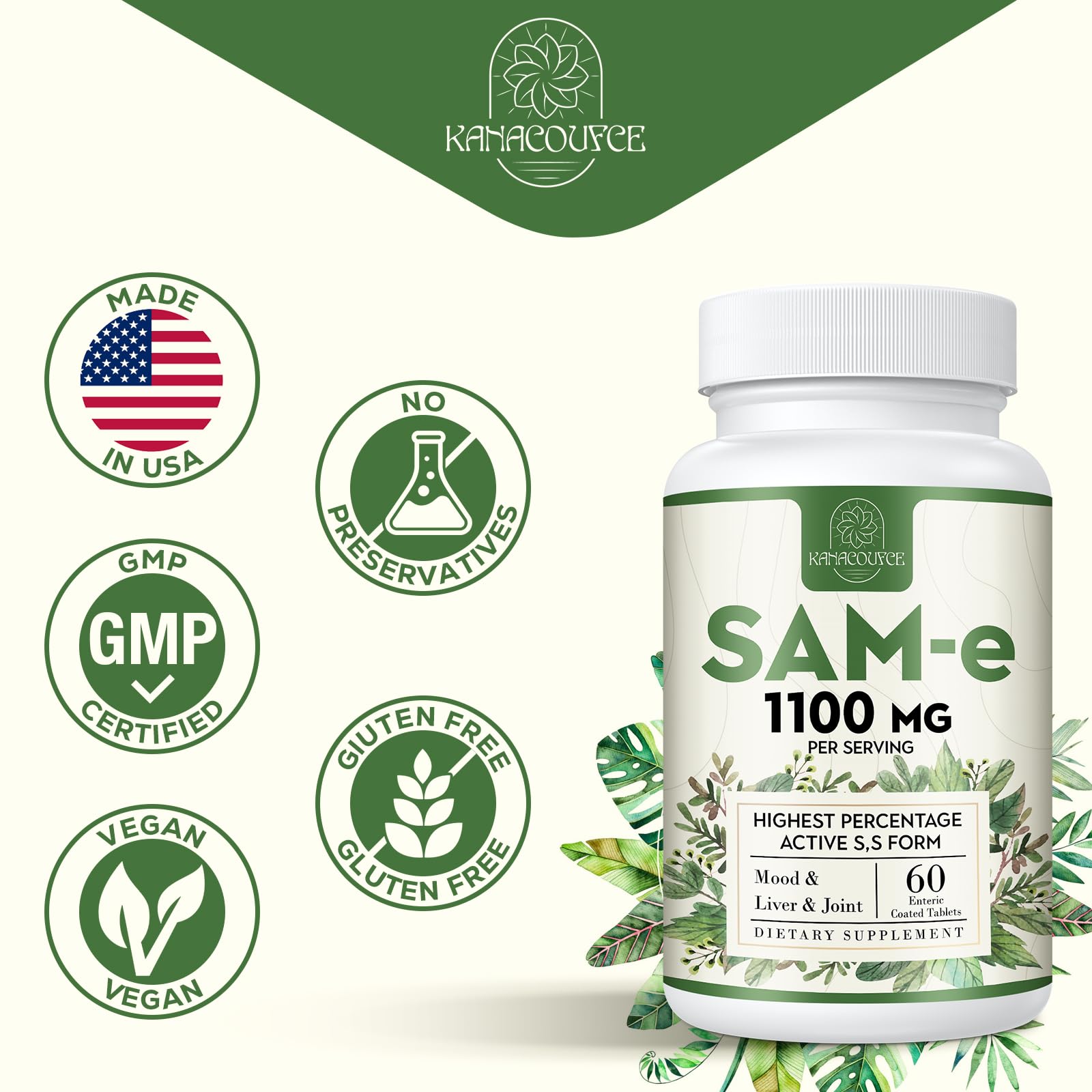 vegan SAM-e tablets for overall wellness