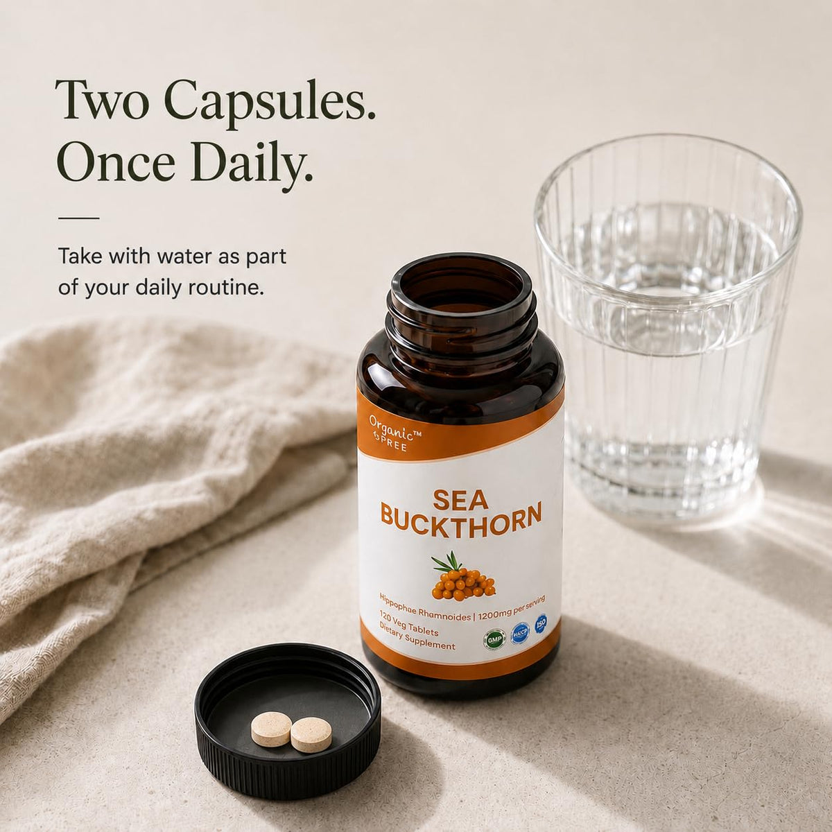 Vegan Sea Buckthorn dietary supplement