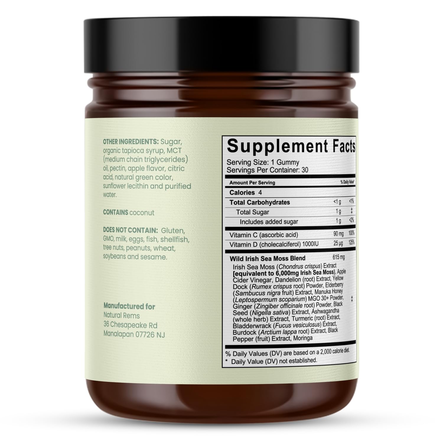 Vegan sea moss gummy multivitamin supplement