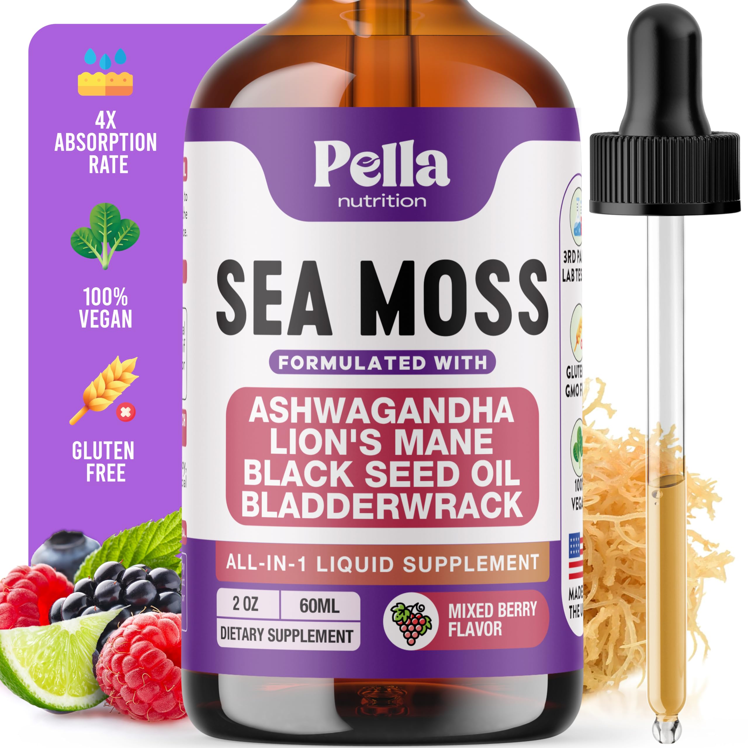 Vegan sea moss liquid supplement