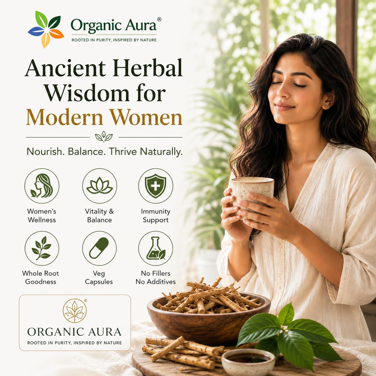 vegan Shatavari root powder capsules