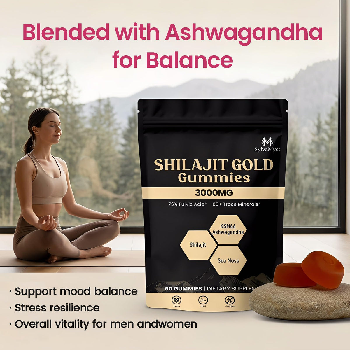 Vegan Shilajit and Ashwagandha gummies