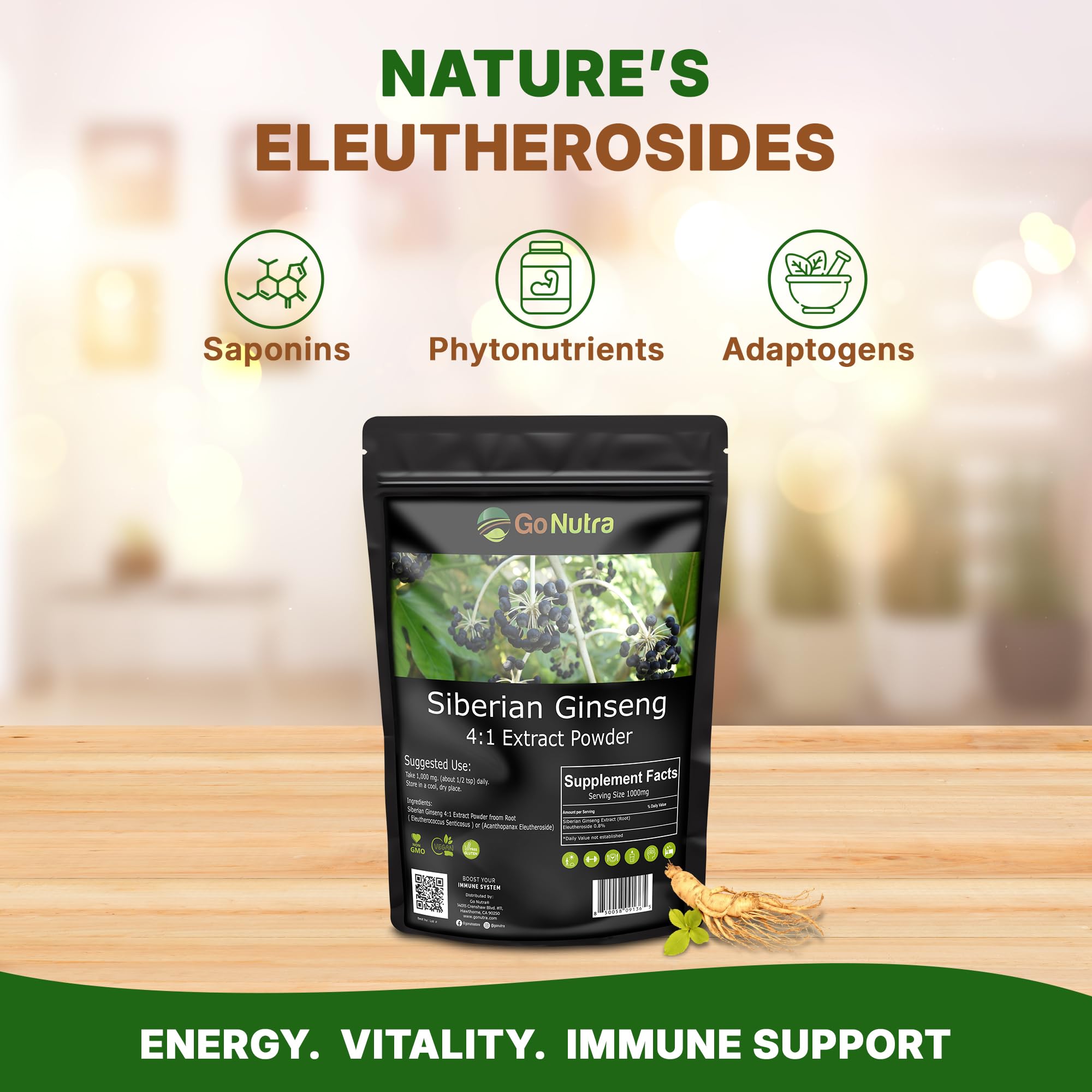 vegan Siberian ginseng supplement