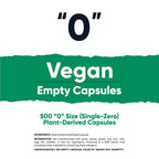 Vegan size 0 capsules for easy filling