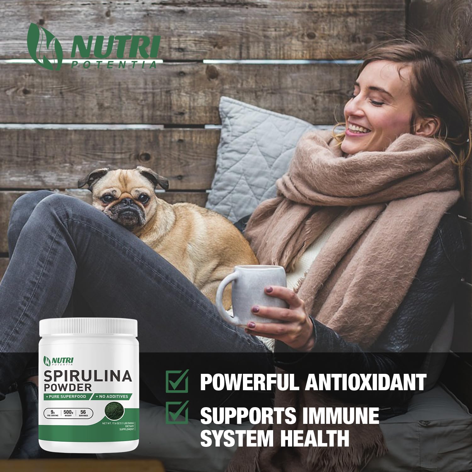 Vegan spirulina for energy boost