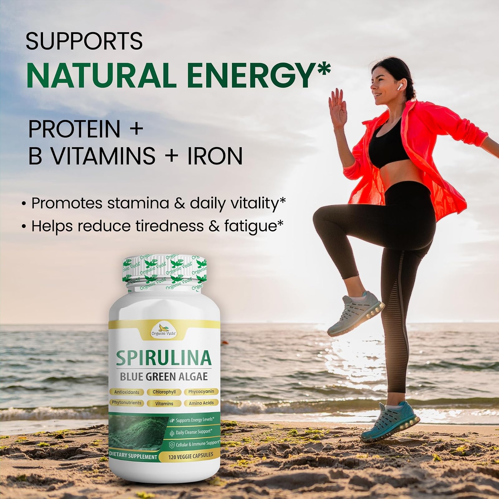 Vegan spirulina for plant-based diets