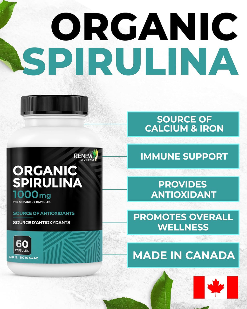 Vegan spirulina for plant-based diets