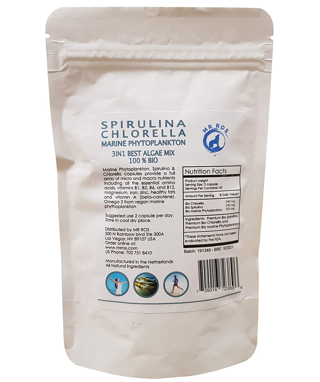 vegan spirulina health capsules