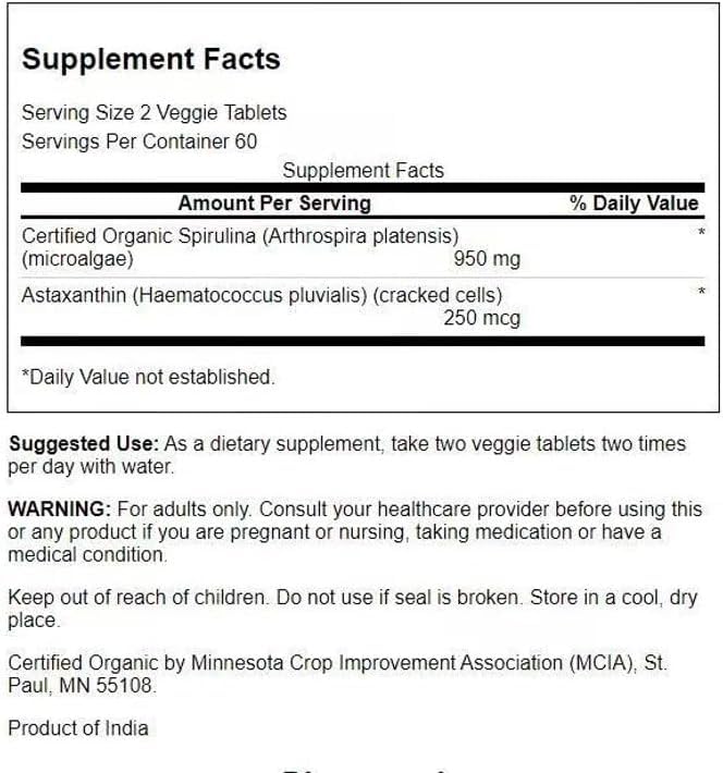 vegan spirulina tablets for energy