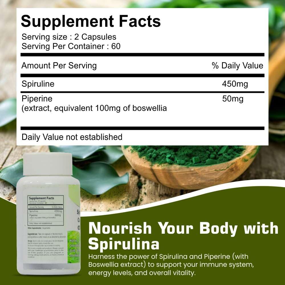 Vegan spirulina with enhanced absorption