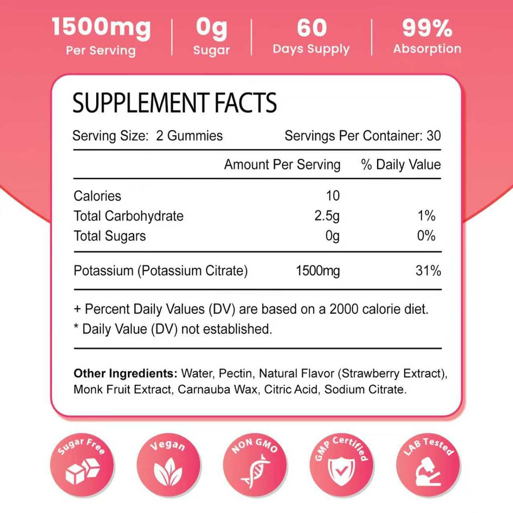 vegan strawberry potassium gummies