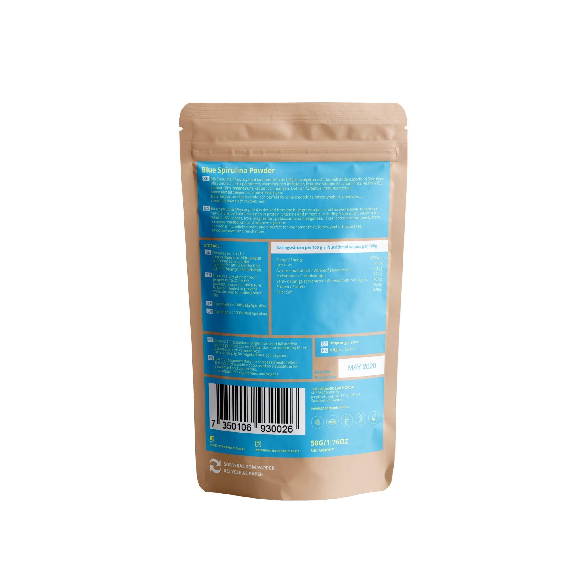 vegan superfood blue spirulina powder