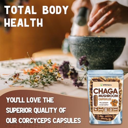 Vegan superfood chaga mushrooms for vitality
