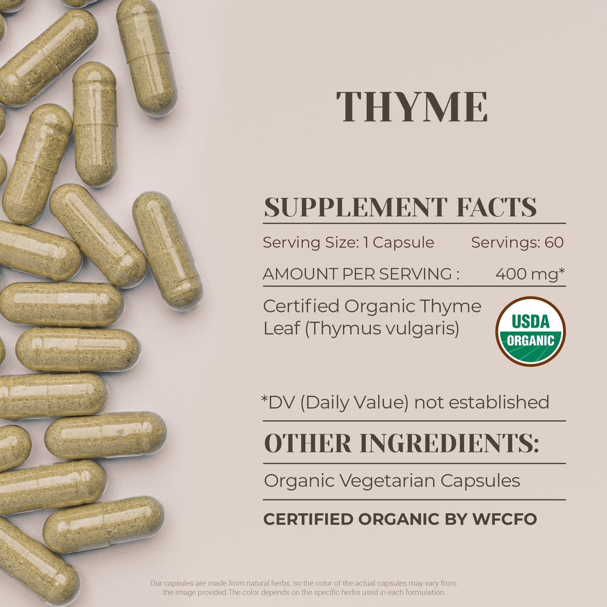 vegan thyme capsules for health