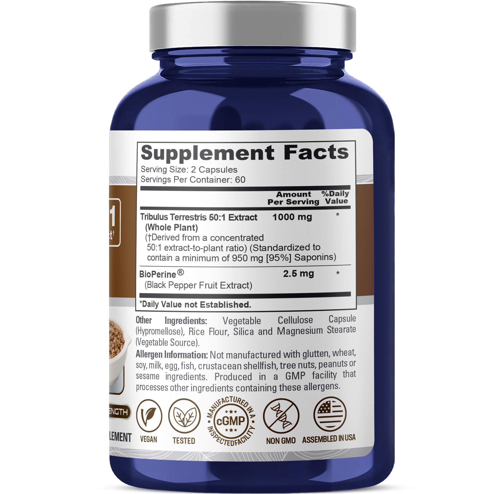 Vegan tribulus supplement for performance