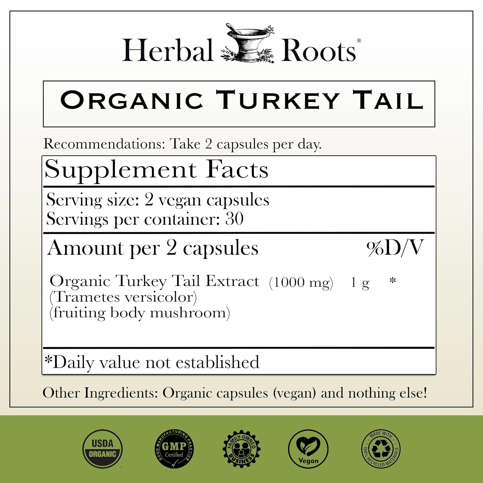 Vegan Turkey Tail mushroom supplement