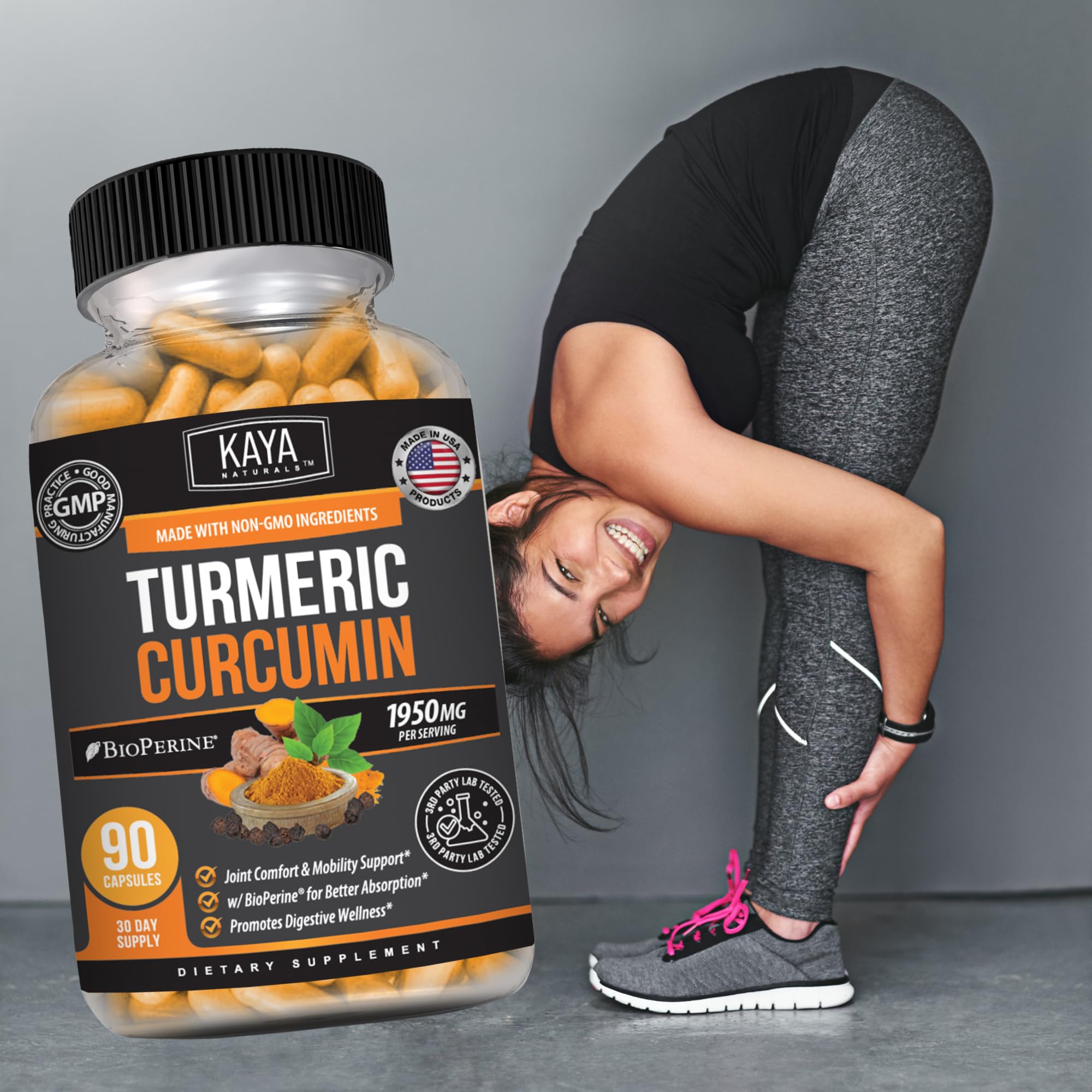 vegan turmeric capsules with BioPerine
