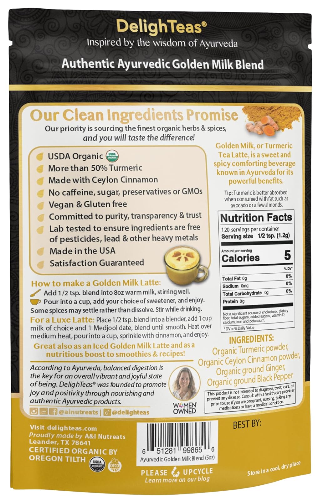 vegan turmeric latte blend