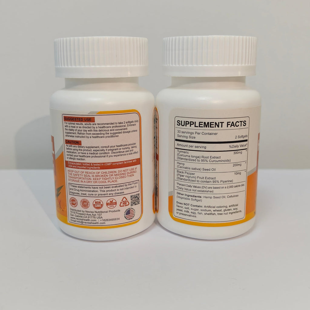 Vegan turmeric softgels for wellness