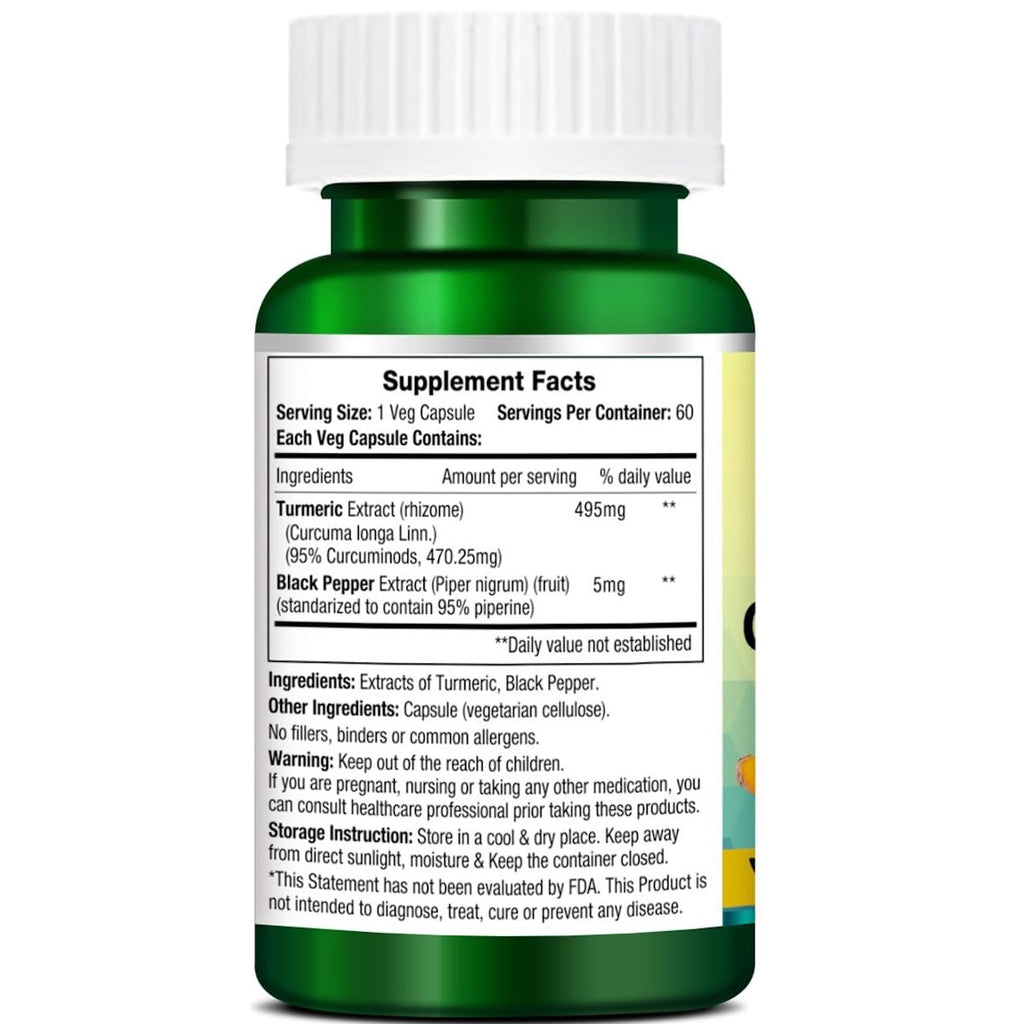 Vegan turmeric supplement for joint health