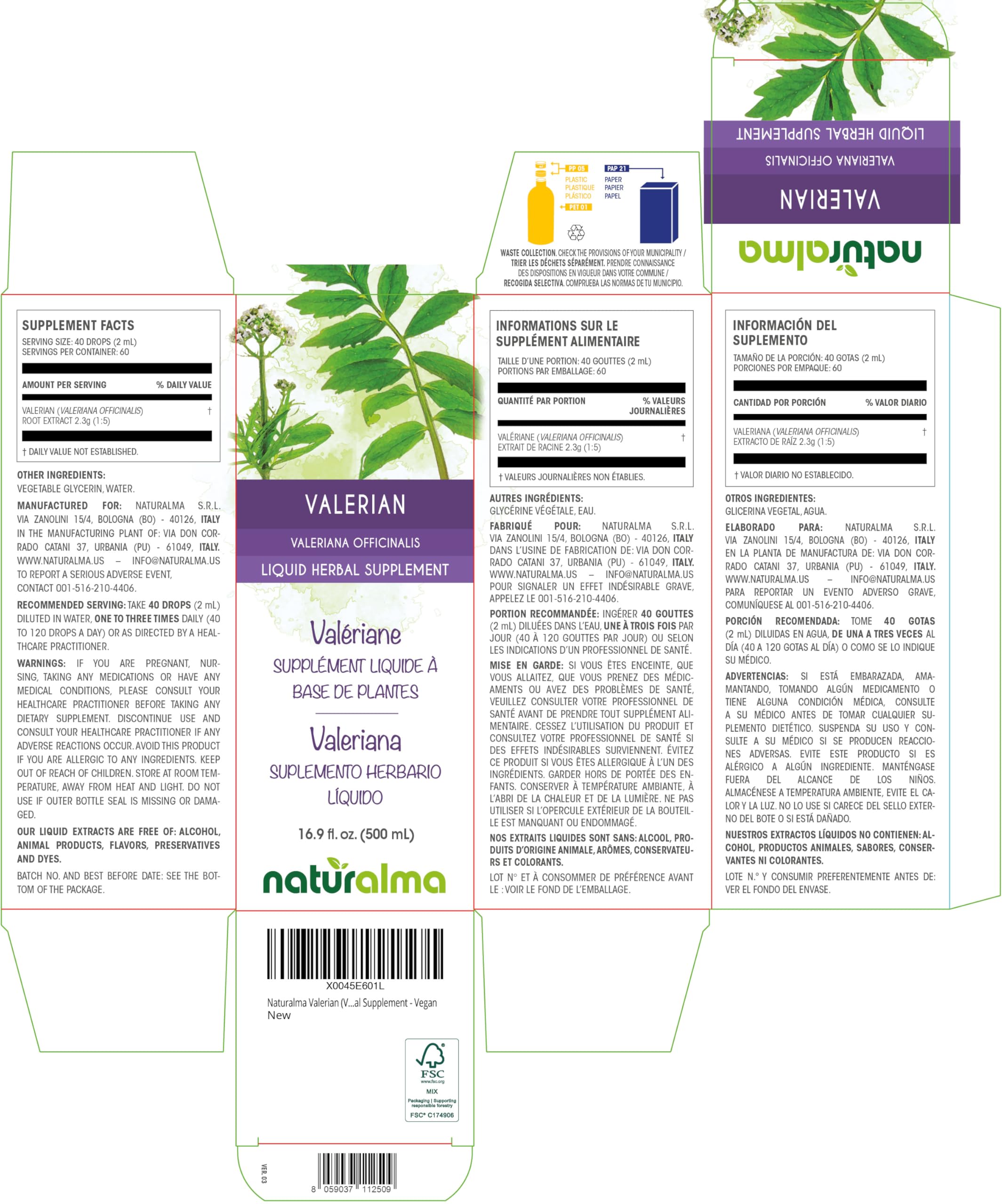 vegan valerian root liquid extract drops