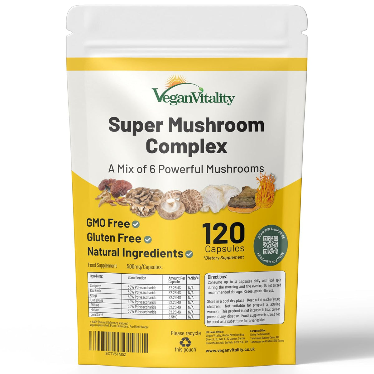 Vegan Vitality mushroom complex capsules