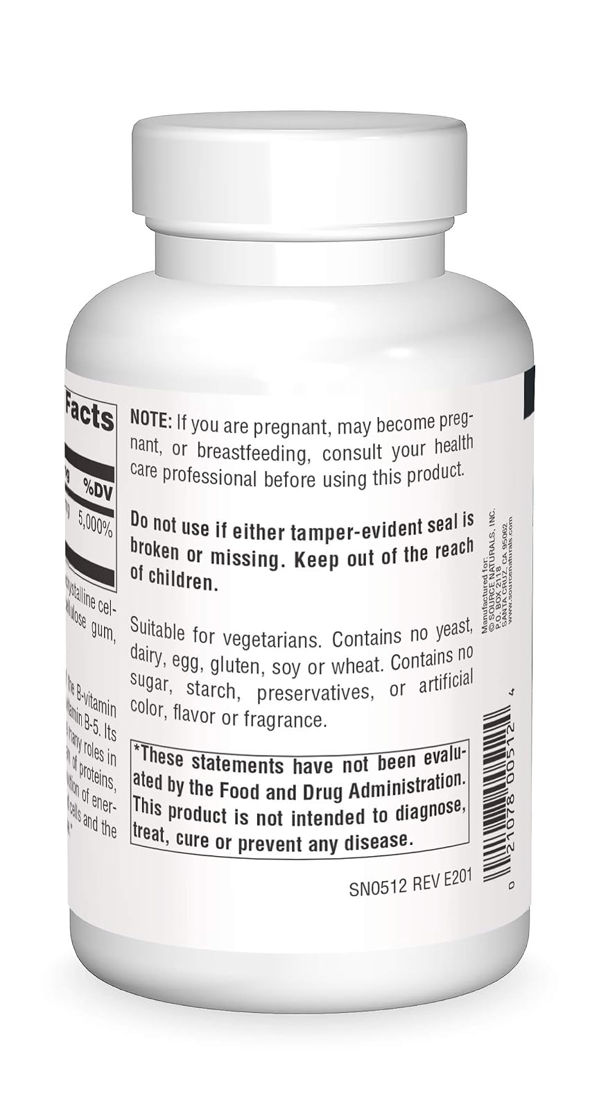 Vegan Vitamin B5 supplement for energy