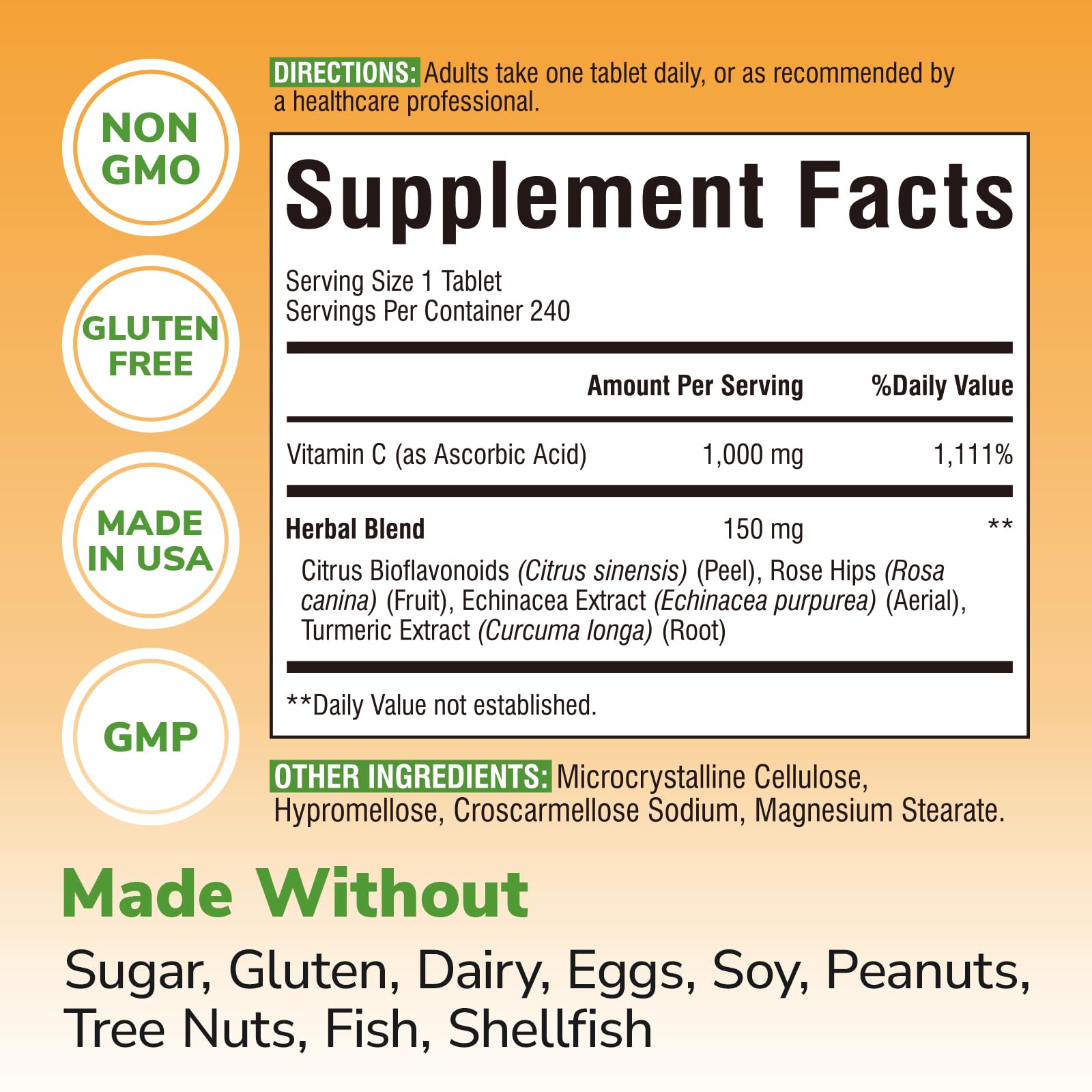 vegan vitamin c supplement tablets