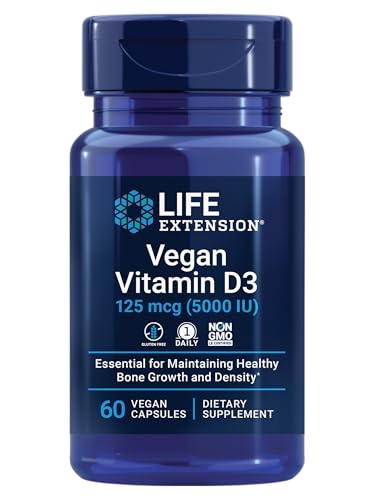 Vegan vitamin D3 125 mcg capsules