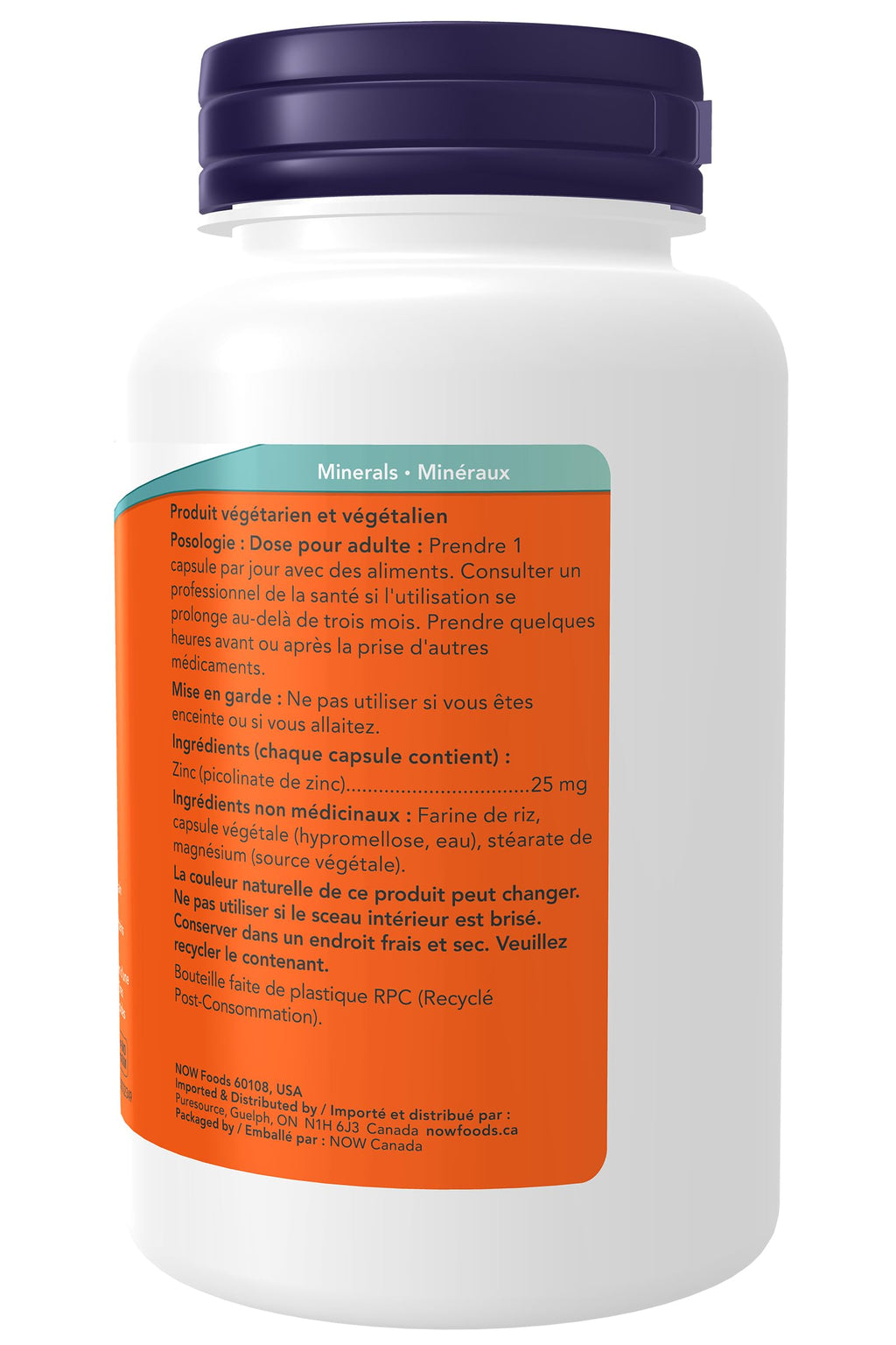 Vegan zinc capsules for health